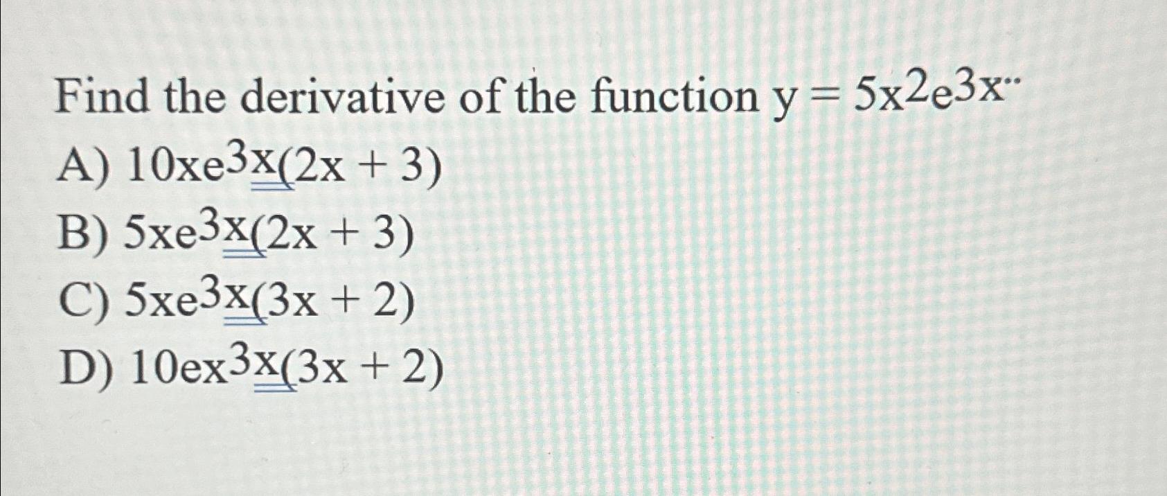 Solved Find the derivative of the function | Chegg.com