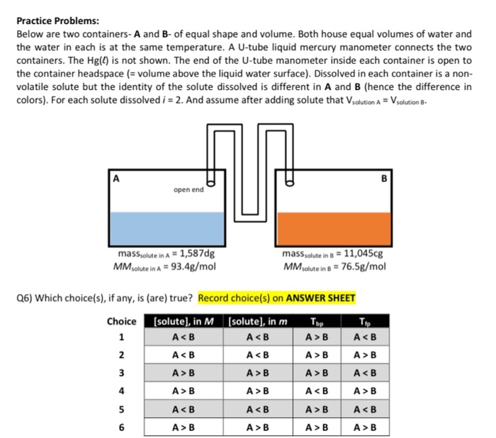 Solved Practice Problems: Below are two containers-A and B- | Chegg.com