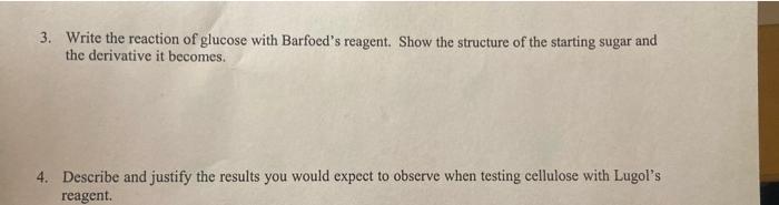 Solved 3. Write the reaction of glucose with Barfoed's | Chegg.com