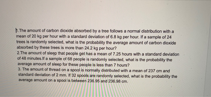 Solved H. The amount of carbon dioxide absorbed by a tree | Chegg.com