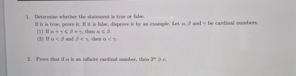 Solved Determine whether the statement is true or false.If | Chegg.com