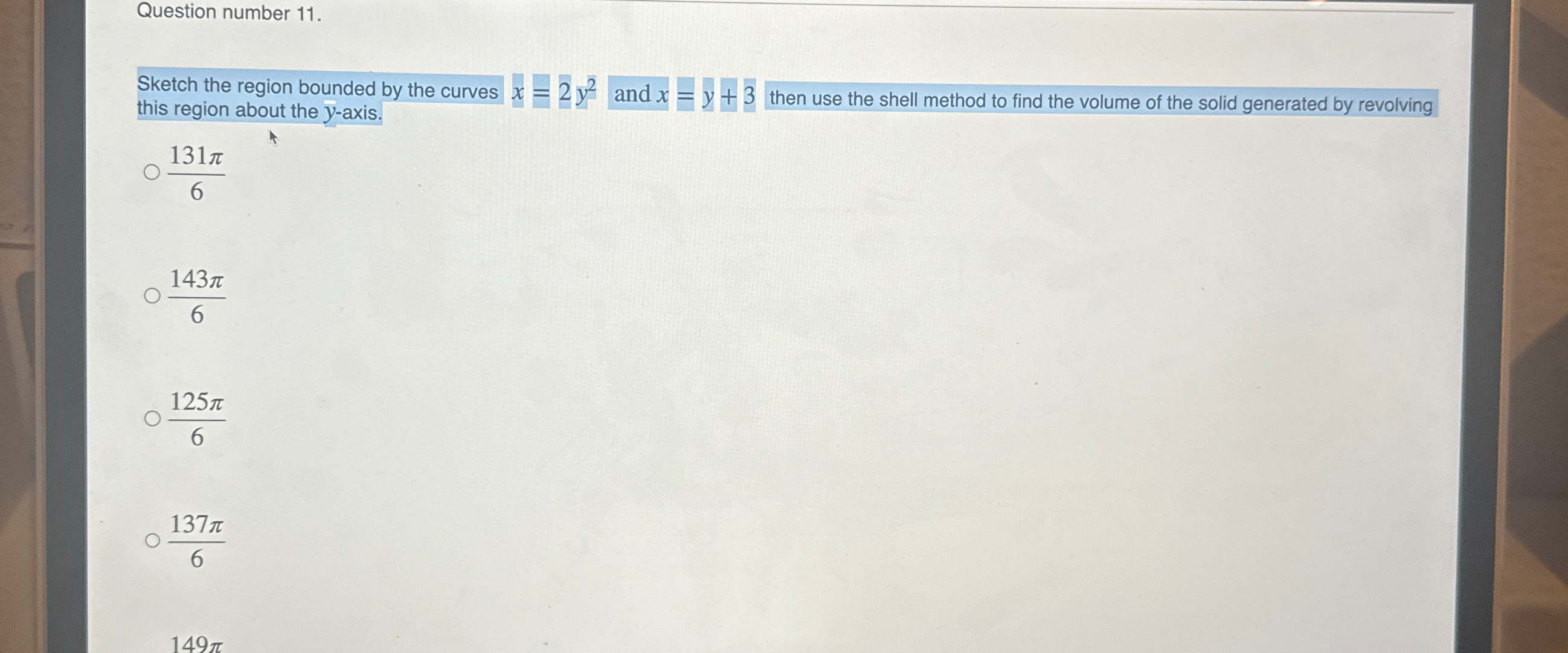 Solved Question number 11.Sketch the region bounded by the | Chegg.com