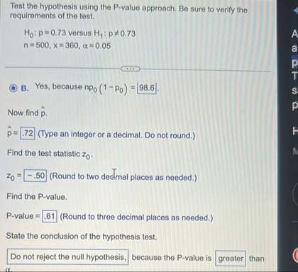 Solved Test the hypothesis using the P-value approach. Be | Chegg.com