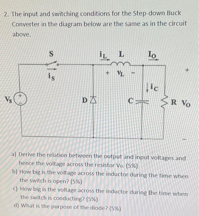 Solved 2. The input and switching conditions for the | Chegg.com