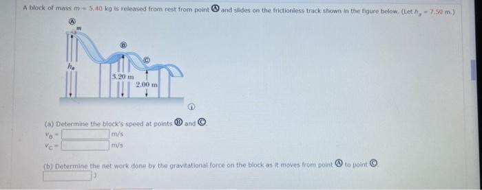 Solved A block of mass m=5.40 kg is released from rest from | Chegg.com
