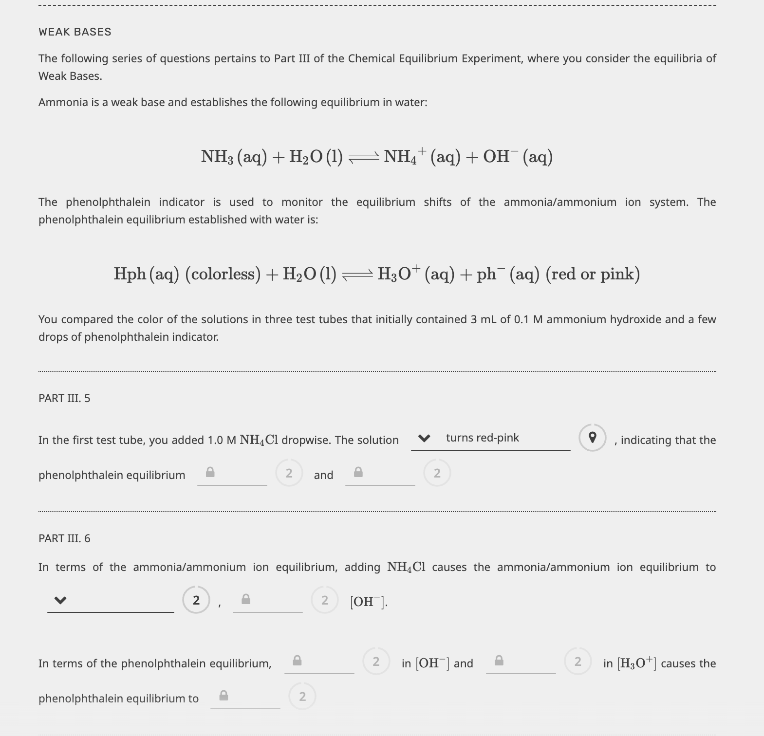 Solved WEAK BASESThe following series of questions pertains | Chegg.com