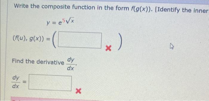 Solved Find The Derivative Of The Function G X Ex5−3x