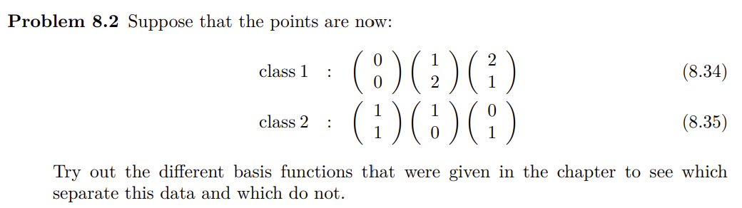 Solved Problem 8.2 ﻿Suppose that the points are now: ﻿class | Chegg.com