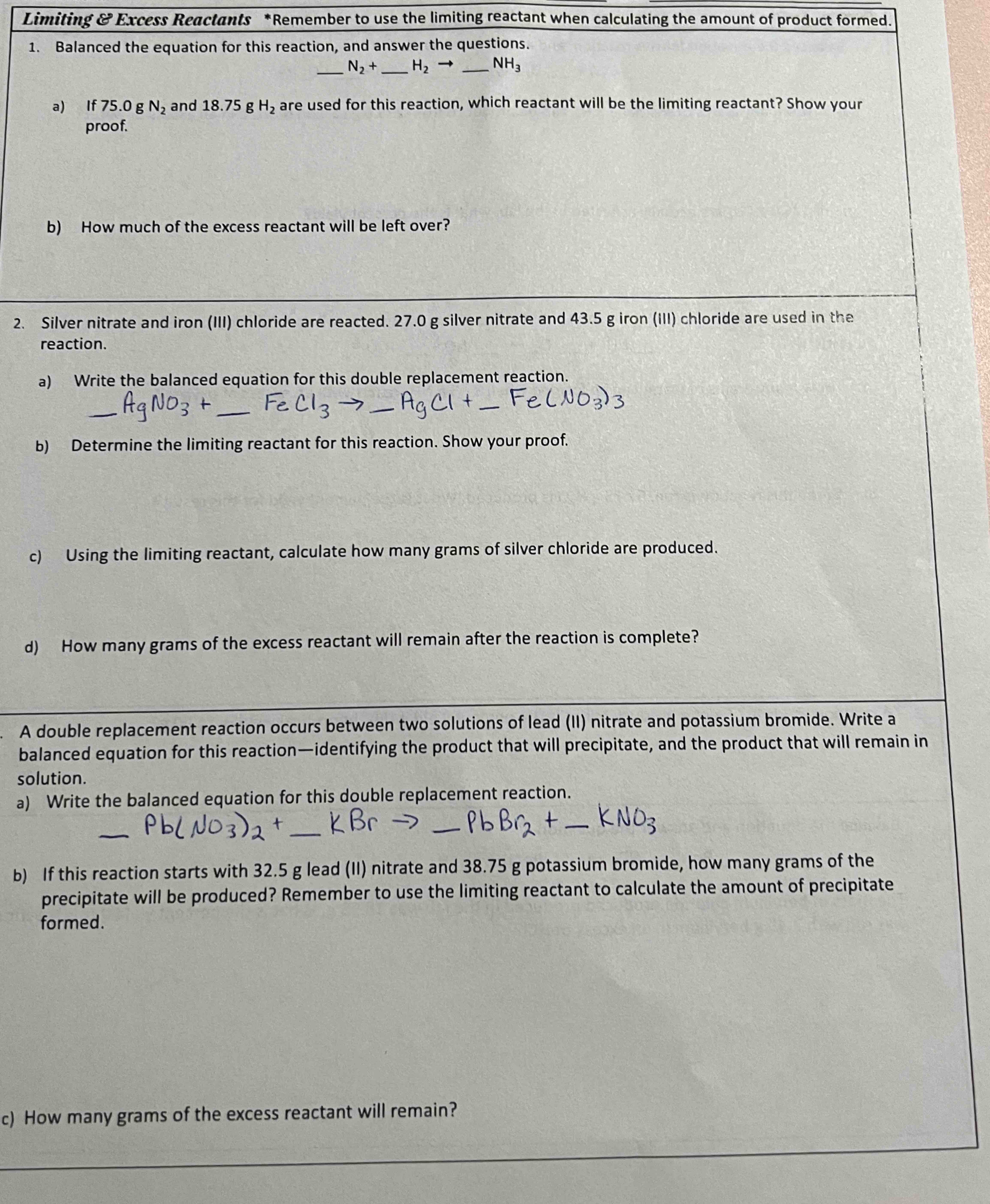 Solved silver nitrate and iron (III) ﻿chloride are reacted. | Chegg.com