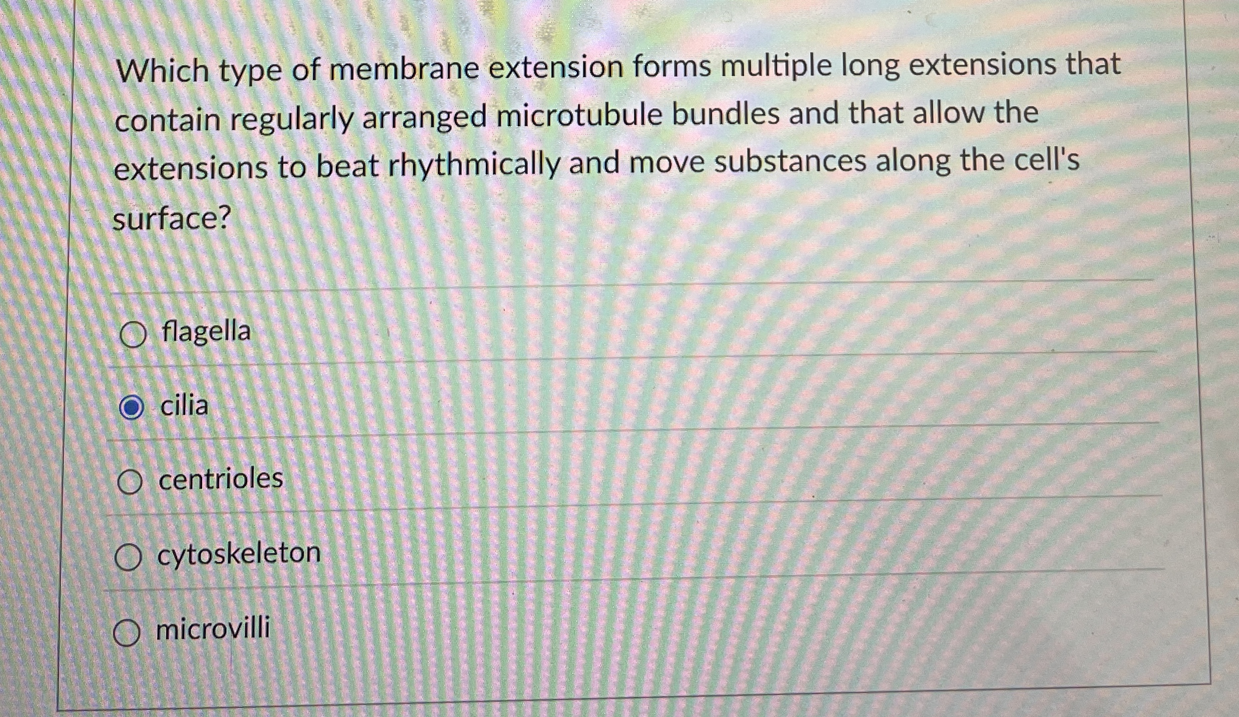 Solved Which type of membrane extension forms multiple long | Chegg.com