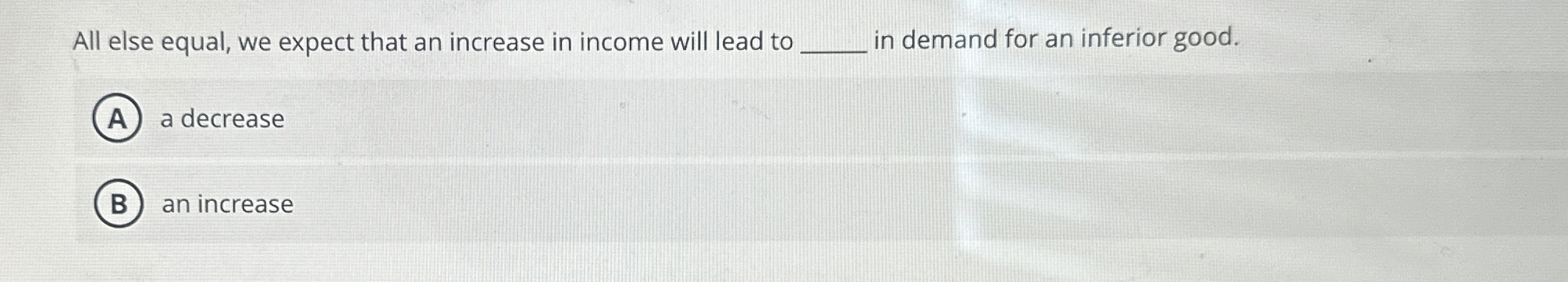 Solved All else equal, we expect that an increase in income | Chegg.com
