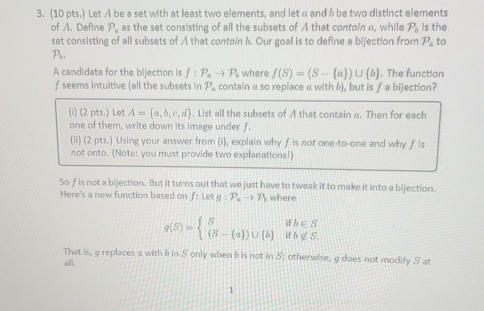 Solved 3. (10 pts.) Let Λ be a set with at least two | Chegg.com