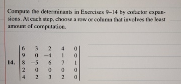 Solved Compute the determinants in Exercises 9-14 ﻿by | Chegg.com