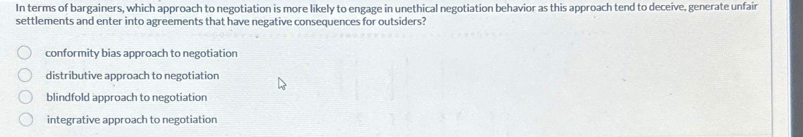 Solved In terms of bargainers, which approach to negotiation | Chegg.com