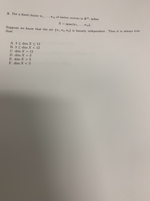 Solved 3. For a fixed choice V1,..., V12 of twelve vectors | Chegg.com