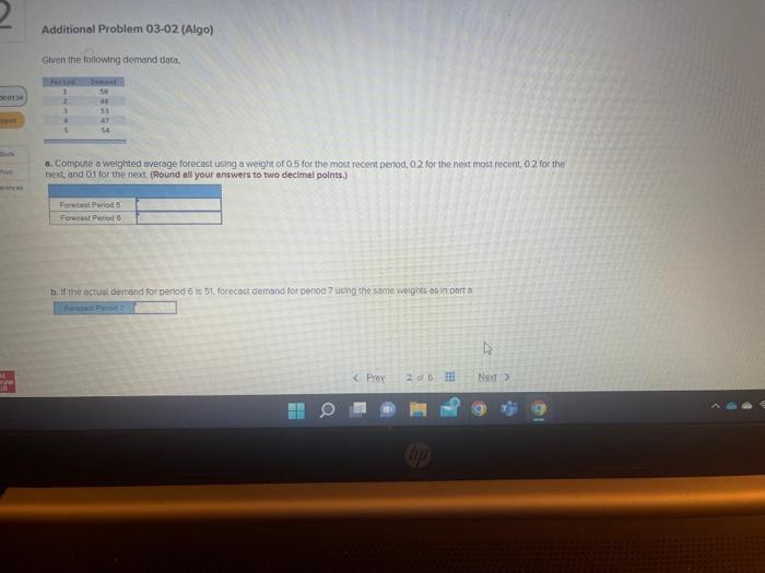 Solved Additional Problem 03-01 (Algo) Compute a | Chegg.com