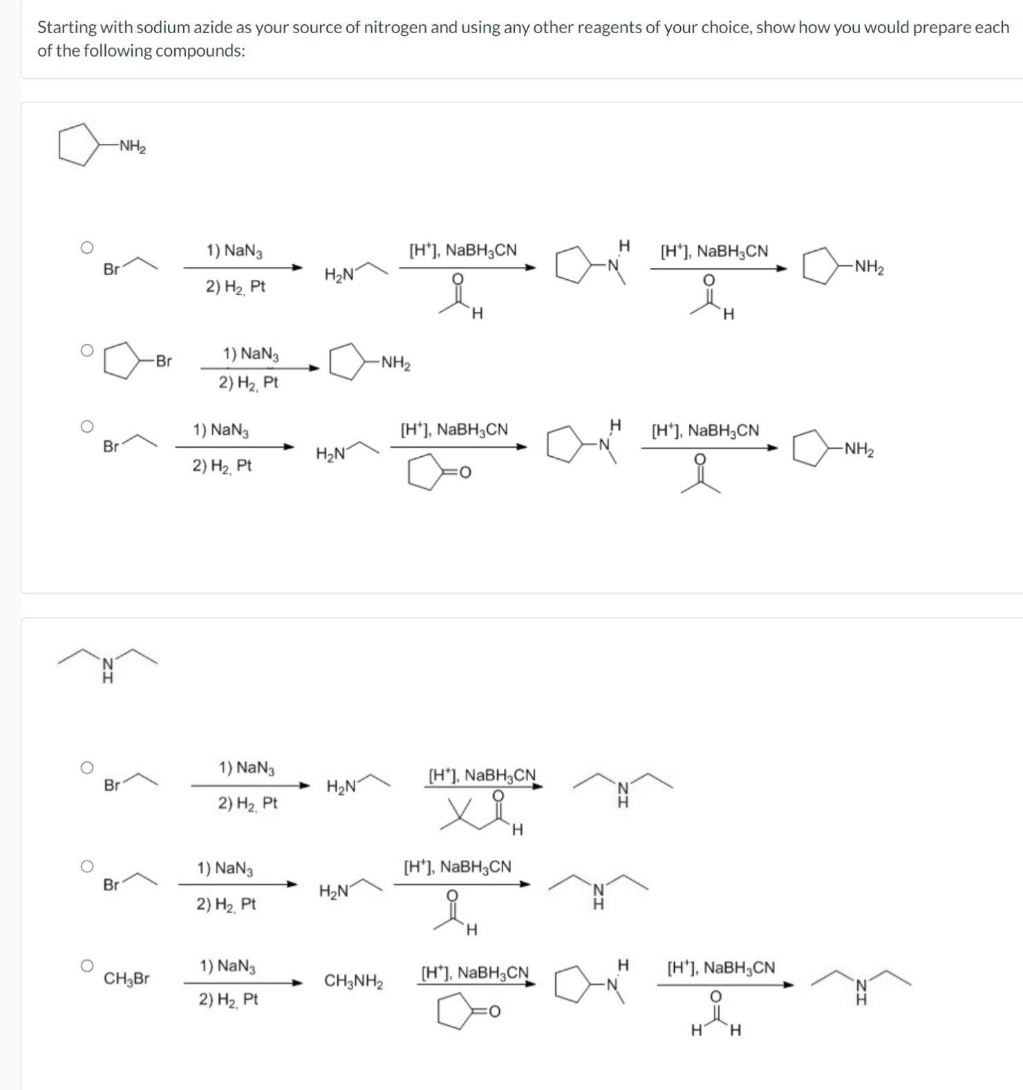 Solved Starting with sodium azide as your source of nitrogen | Chegg.com
