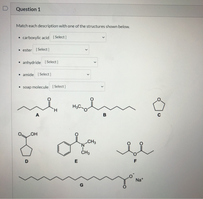 Solved Question 1 Match each description with one of the | Chegg.com