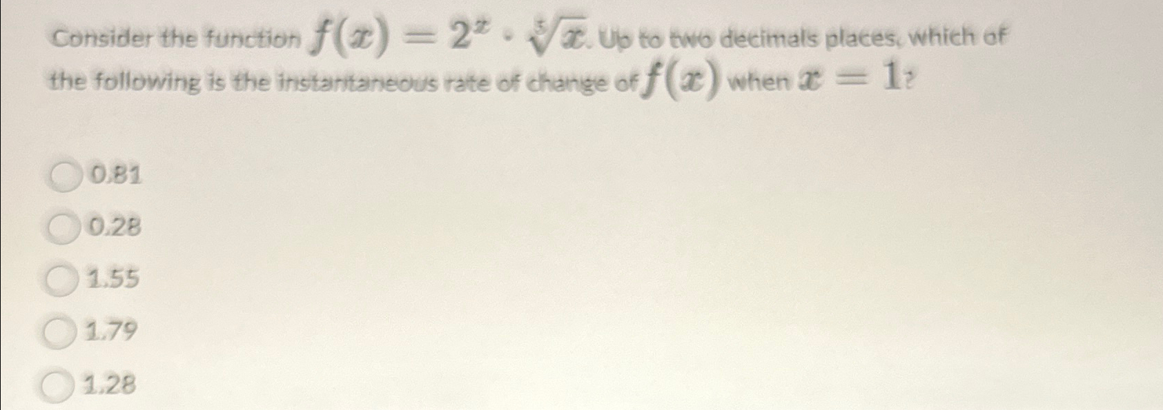 Solved Consider the function f(x)=2x*x5. ﻿Up to two decimals | Chegg.com