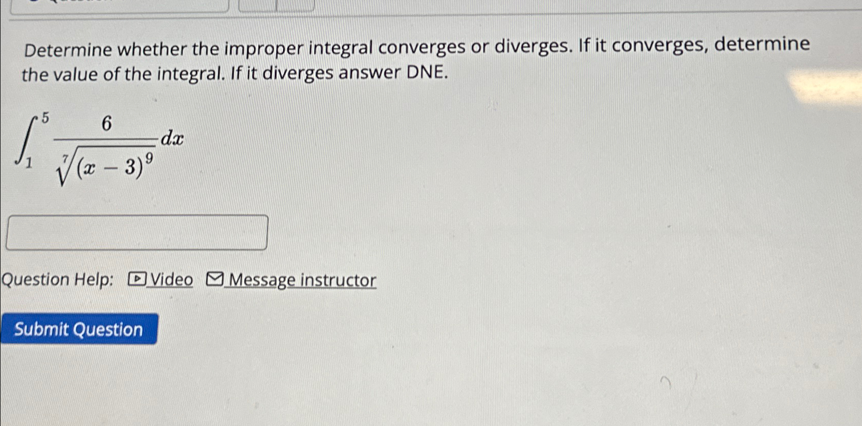 Solved Determine whether the improper integral converges or | Chegg.com