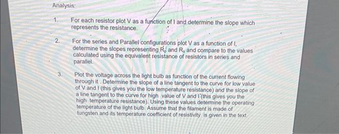 1. For each resistor plot V as a function of I and | Chegg.com