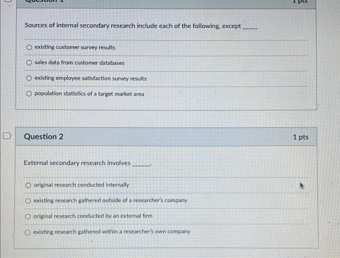 Solved IPS Sources of internal secondary research include | Chegg.com
