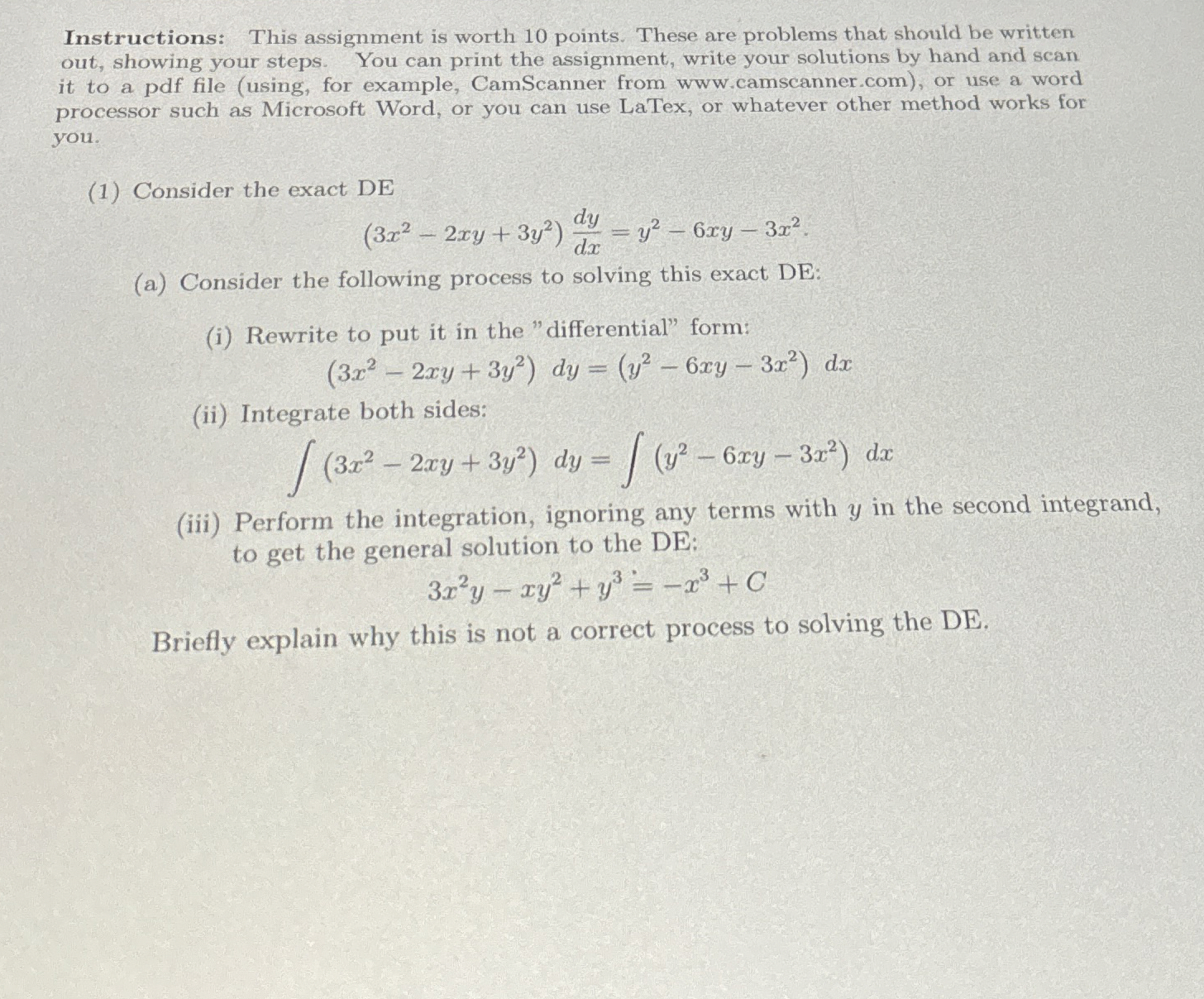 Instructions: This assignment is worth 10 ﻿points. | Chegg.com
