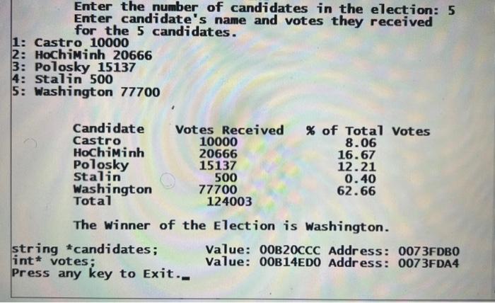 Solved please writte this in C++make sure the output result | Chegg.com