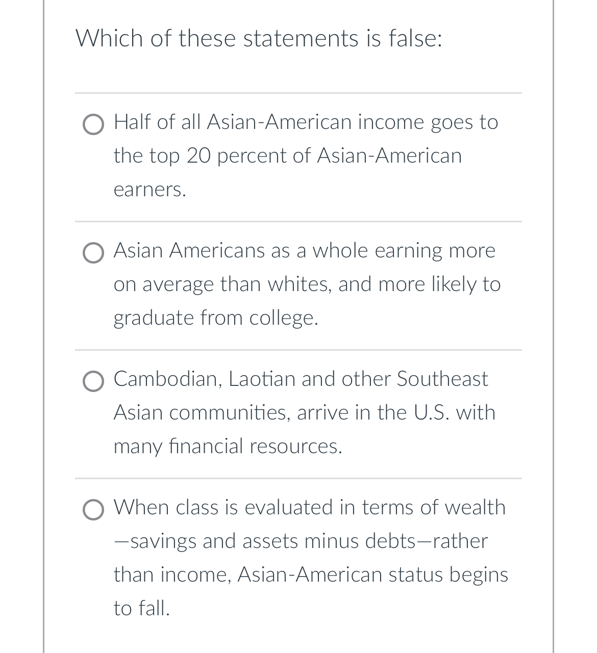 Solved Which of these statements is false:Half of all | Chegg.com