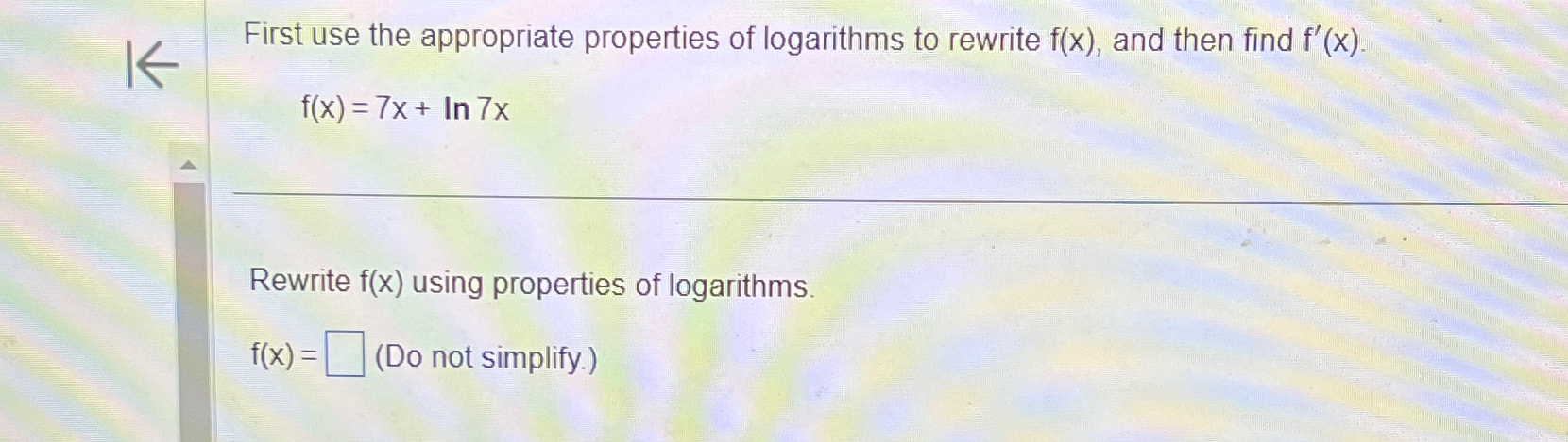Solved First use the appropriate properties of logarithms to | Chegg.com