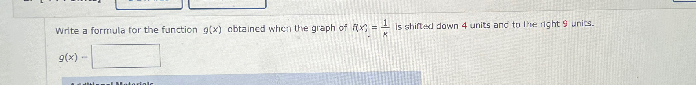 Solved Write a formula for the function g(x) ﻿obtained when | Chegg.com
