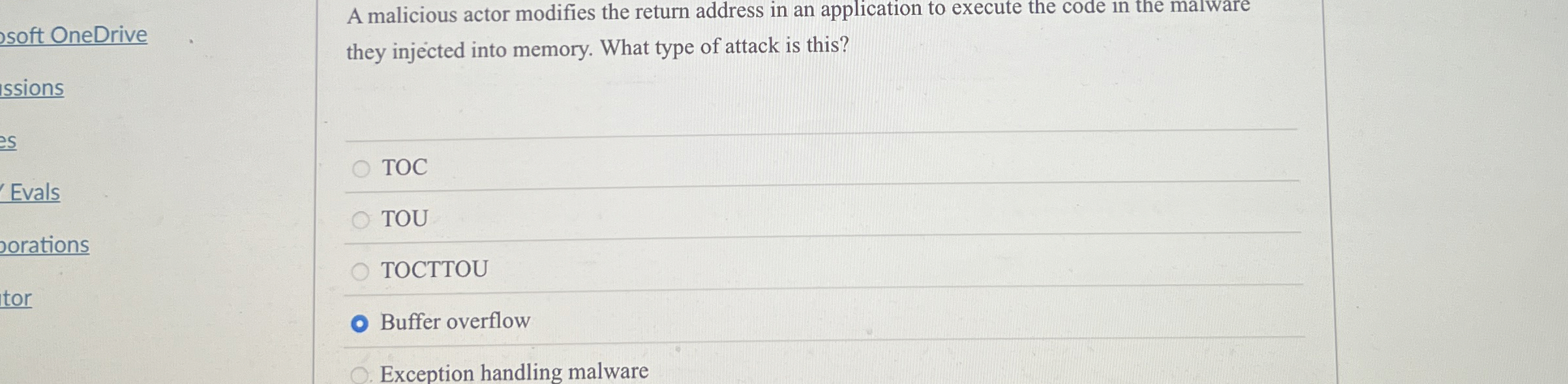 Solved soft OneDriveA malicious actor modifies the return | Chegg.com