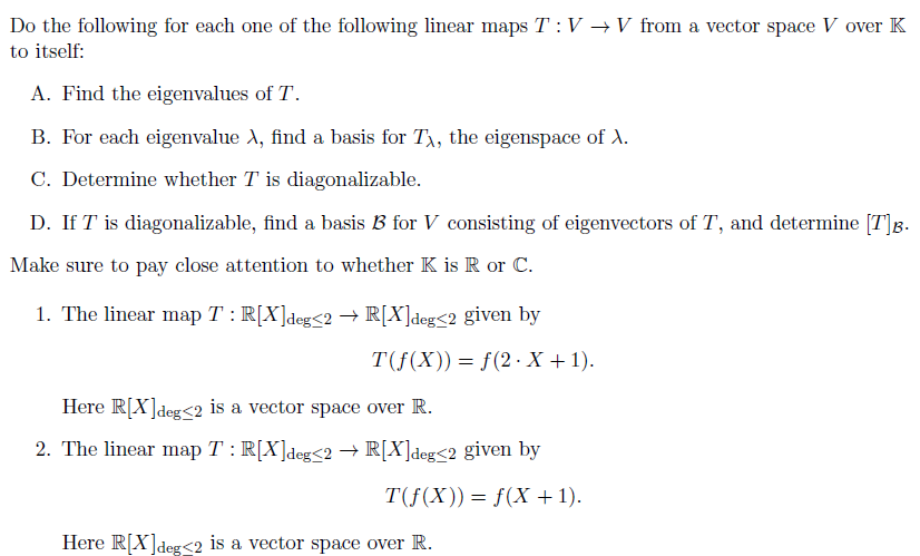 Solved Do the following for each one of the following linear | Chegg.com
