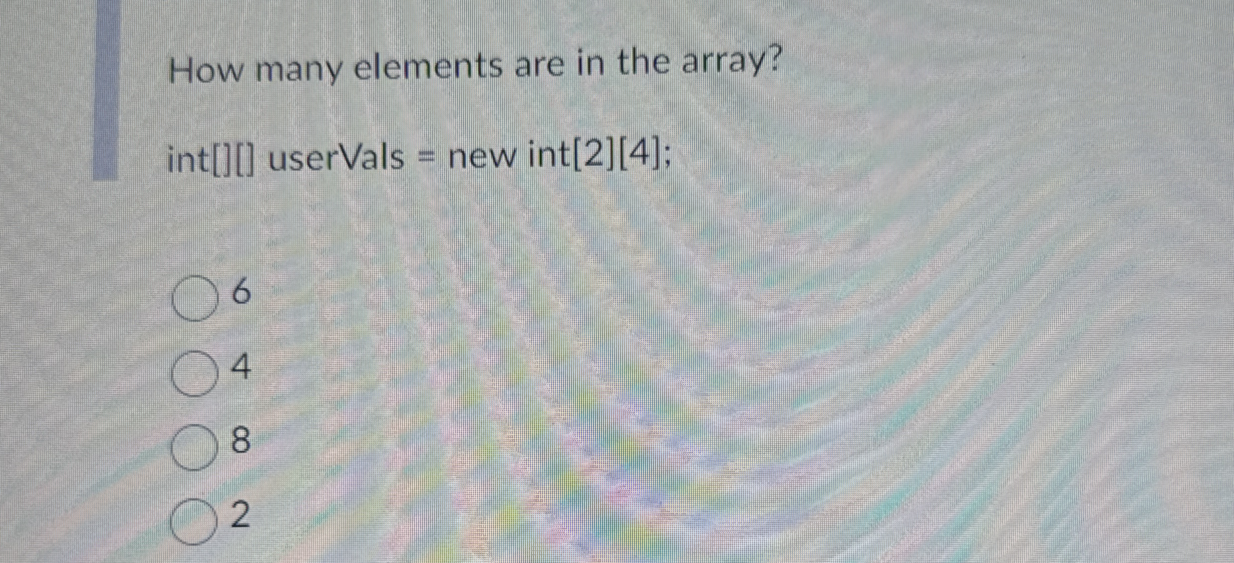 High Quality SOLUTION How many elements are in the array?int ...