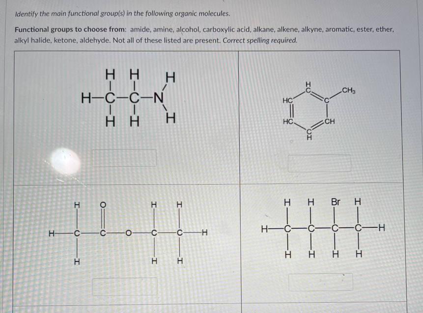 Solved Identify the main functional group(s) in the | Chegg.com