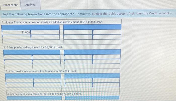 Solved Problem 3.1A (Algo) Using T accounts to record | Chegg.com
