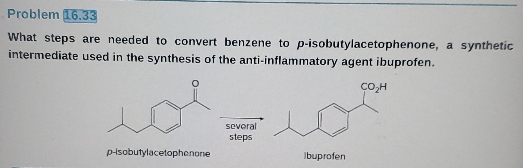 Solved What steps are needed to convert benzene to | Chegg.com