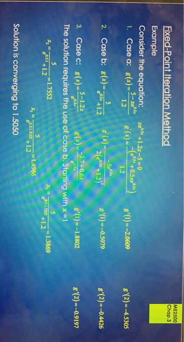 Solved ME2500 Chap.3 Fixed-Point Iteration Method Write | Chegg.com