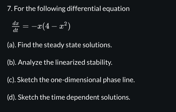 Solved For the following differential | Chegg.com