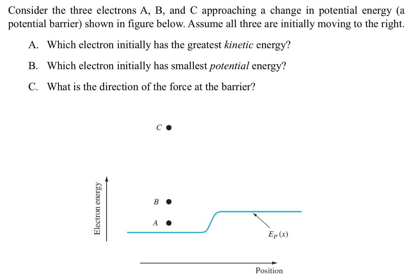 Solved Consider the three electrons A, ﻿B, ﻿and C | Chegg.com