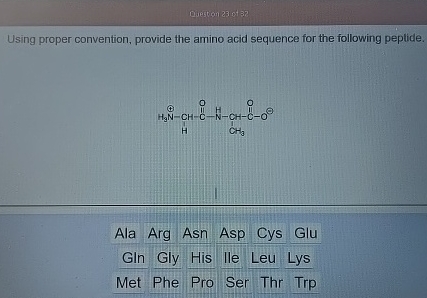 Solved Using proper convention, provide the amino acid | Chegg.com