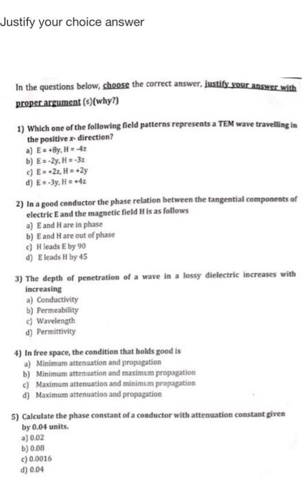 Solved Justify your choice answer In the questions below, | Chegg.com