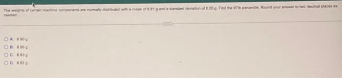 Solved The weights of certain machine components are | Chegg.com