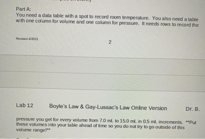 Solved Part A: Boyle's Law You will need a LabQuest, a | Chegg.com