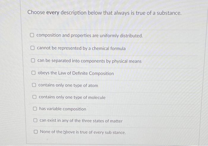 Solved Choose every description below that always is true of | Chegg.com