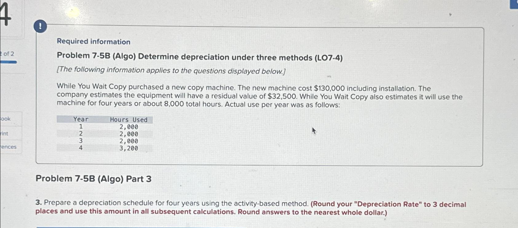 Solved !Required informationProblem 7-5B (Algo) ﻿Determine | Chegg.com