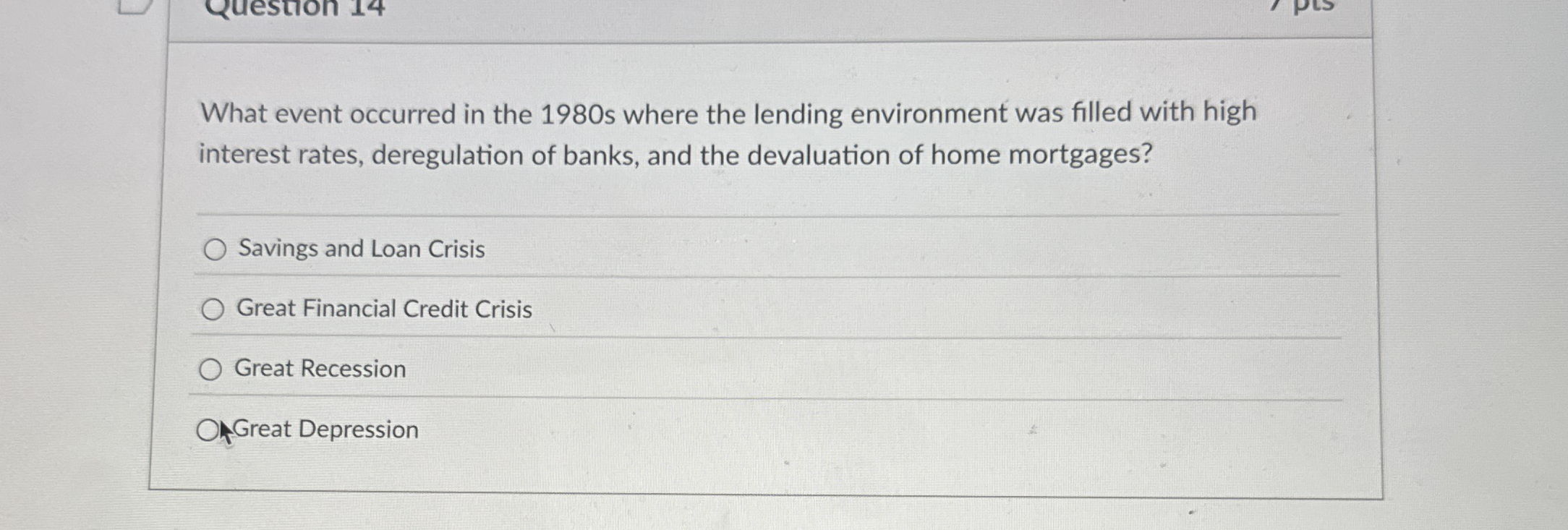 Solved What event occurred in the 1980s where the lending | Chegg.com
