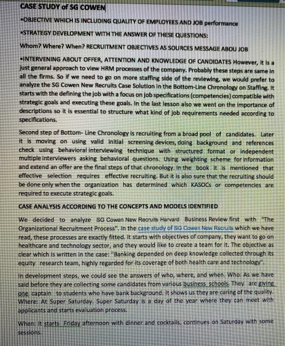 Solved Read the case about SG Cowen and provide a response | Chegg.com