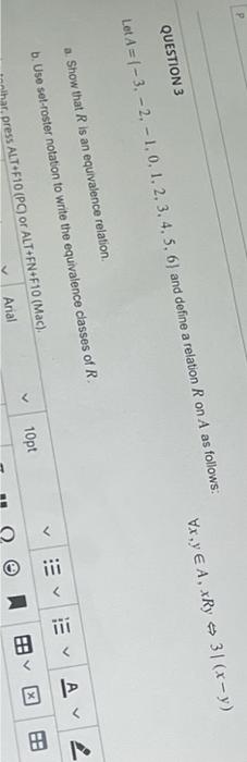 Solved (5) and define a relation R on A as follows: | Chegg.com