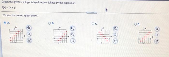 Solved Graph The Greatest Integer Step Function Defined By 